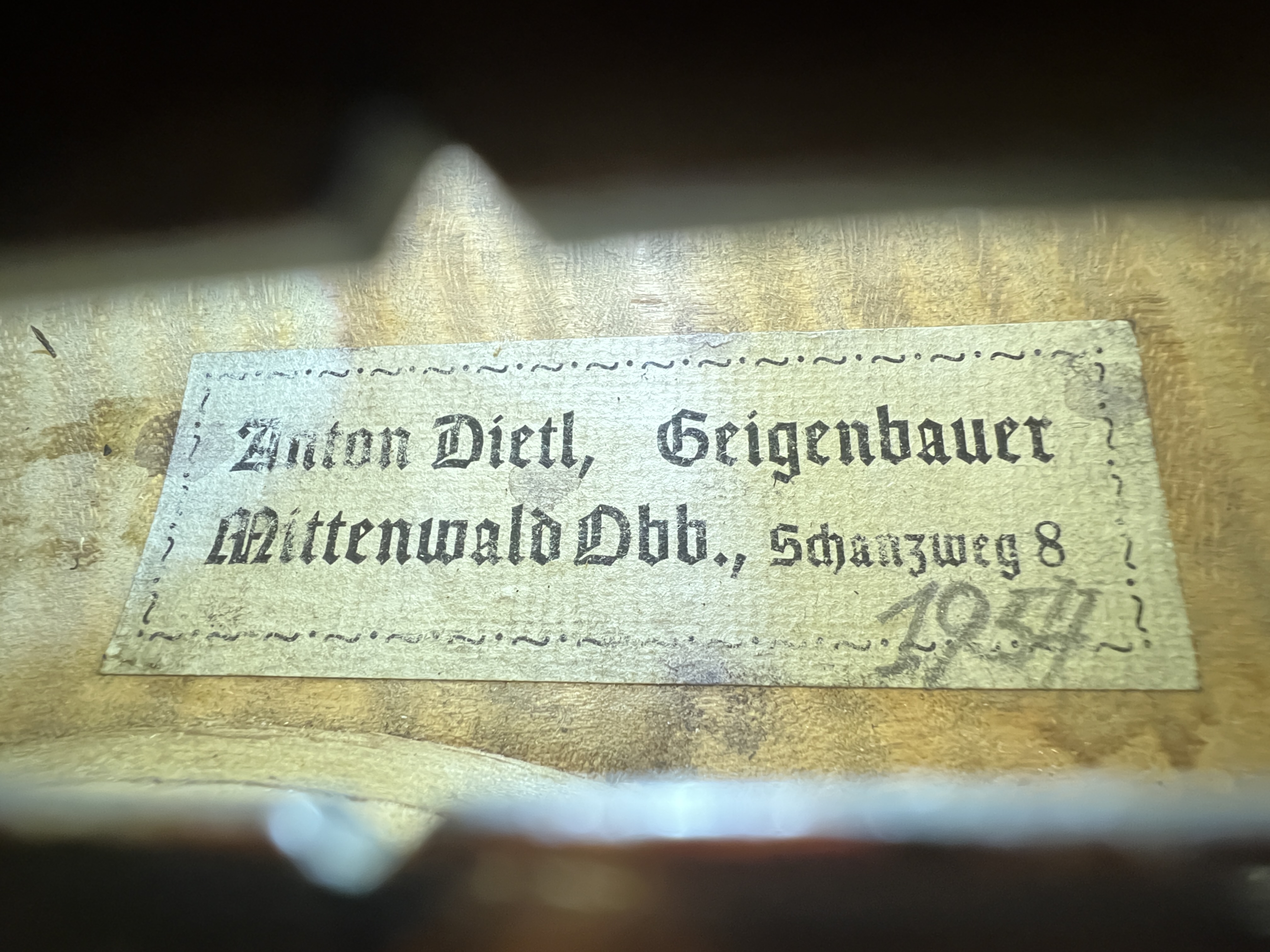 Dietl Anton - Mittenwald Anno 1954 - G-698 - Geigenbau Leonhardt ...