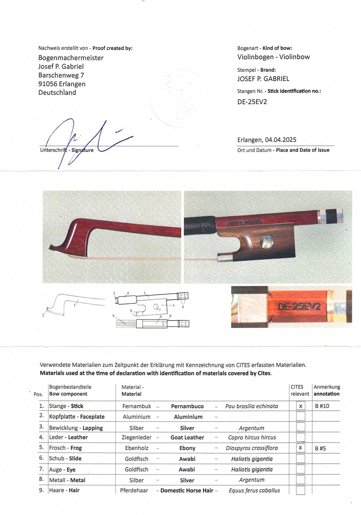Gabriel Josef Peter - Erlangen Anno 2025 - Silberbogen - GB-285 ...
