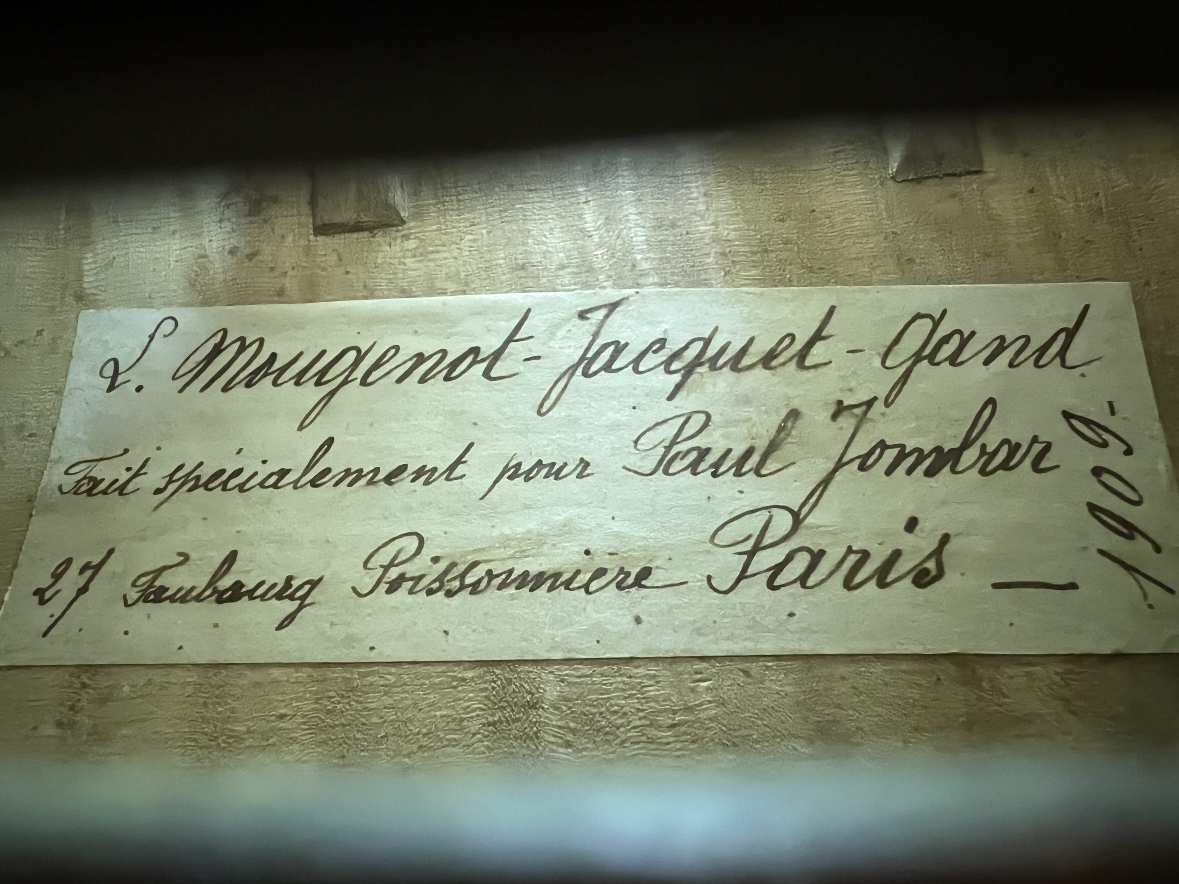 Mougenot-Jacquet-Gand - Paris Anno 1909 - G-601 - Geigenbau Leonhardt - Mittenwald